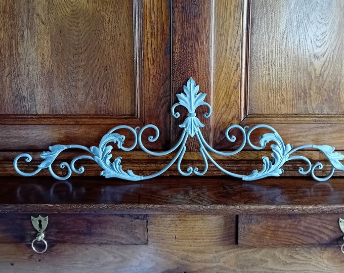 Pediment Zinc Metal Scrolls of Leaves and Foliage French Vintage Decor ...