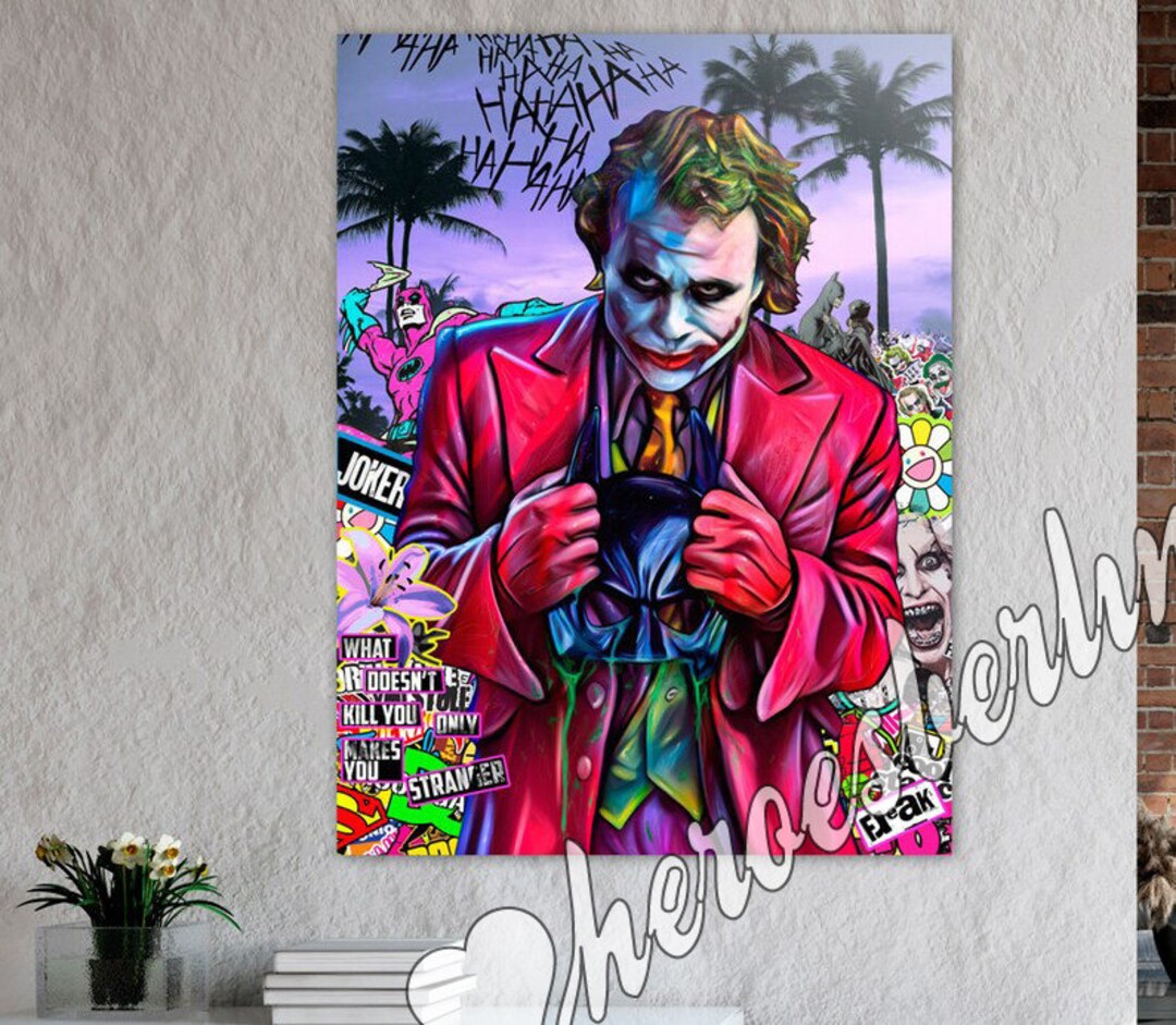 Dark Nite Jker Pop Art Fineart on Canvas Kunst Contemporary Modern Art ...