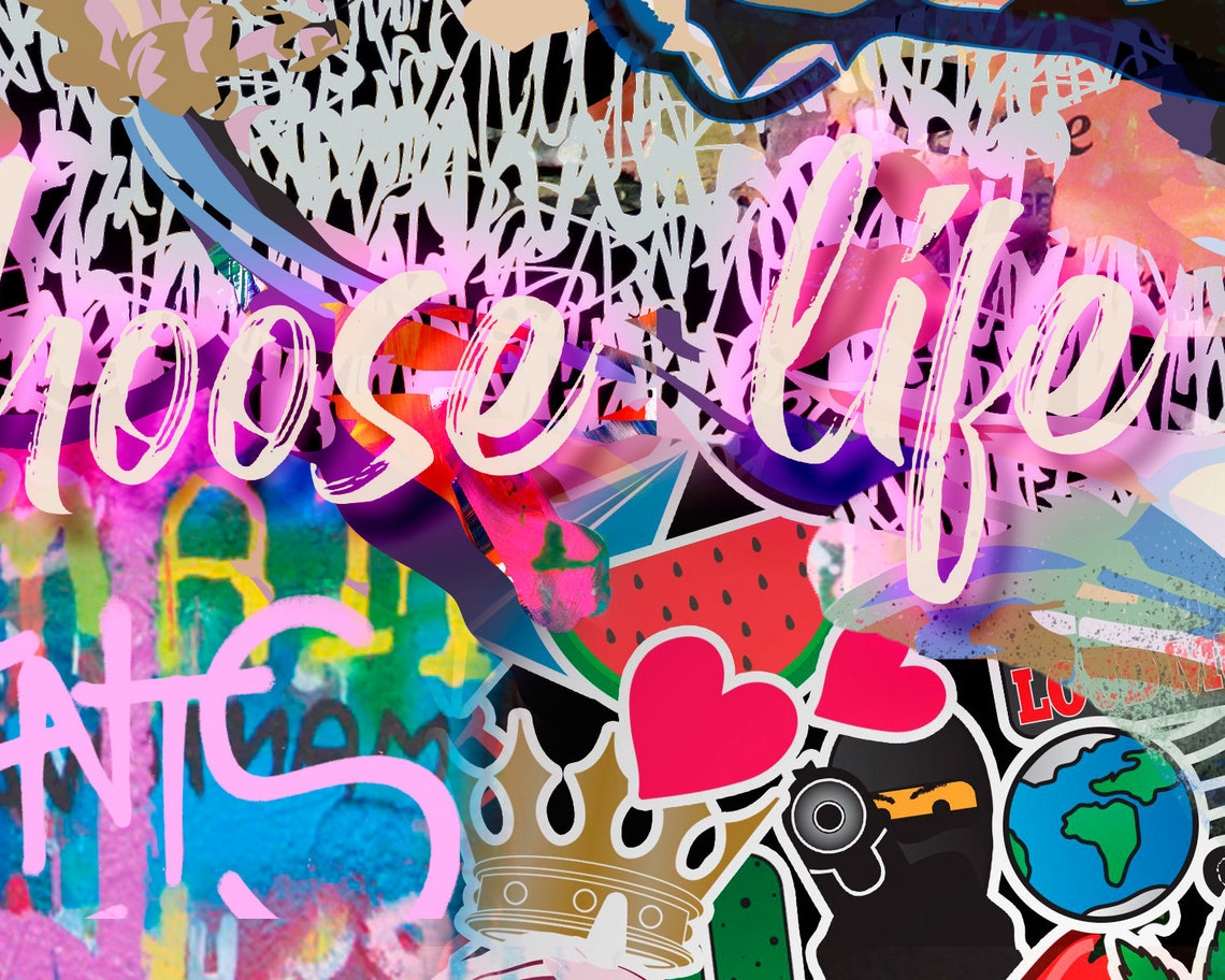 Pop Art Canvas Creation of Adam Michelangelo Graffiti - Etsy