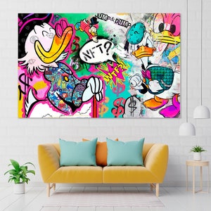 Donald Duck Dagobert Bitcoin | NFT | | Love | Pop Art | Canvas ...