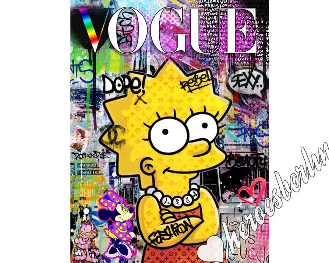 Pop Art Canvas Lisa Simpson Vogue Graffiti Cartoon Kunst Contemporary ...