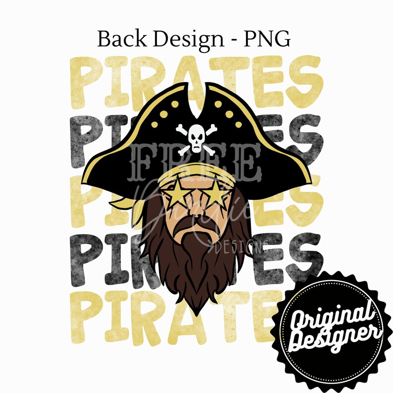 Pirates School Spirit Design; Pirate Mascot Logo Star Eyes; Pirate PNG ...