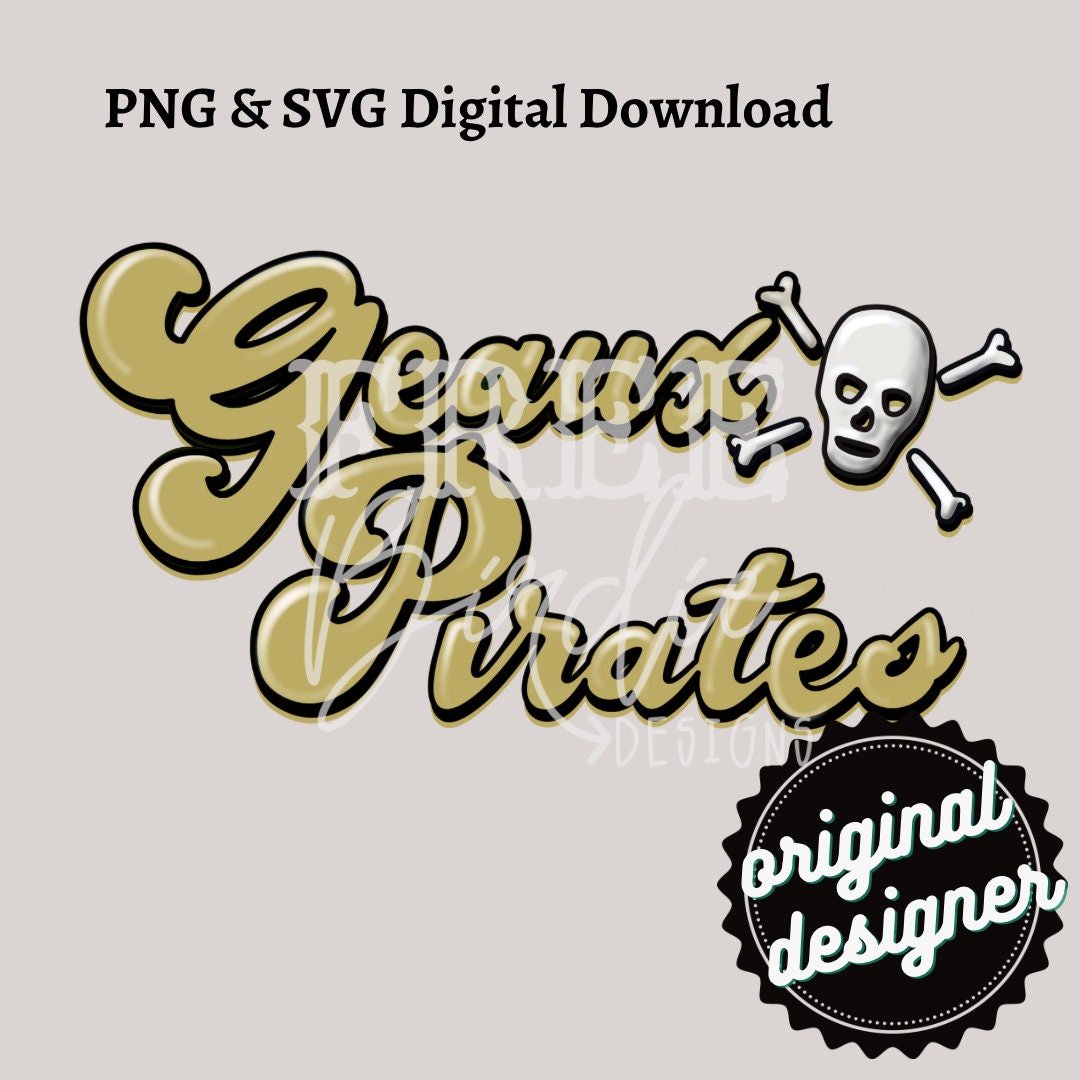 Geaux Pirates Retro Digital Design PNG and SVG Download; Louisiana ...
