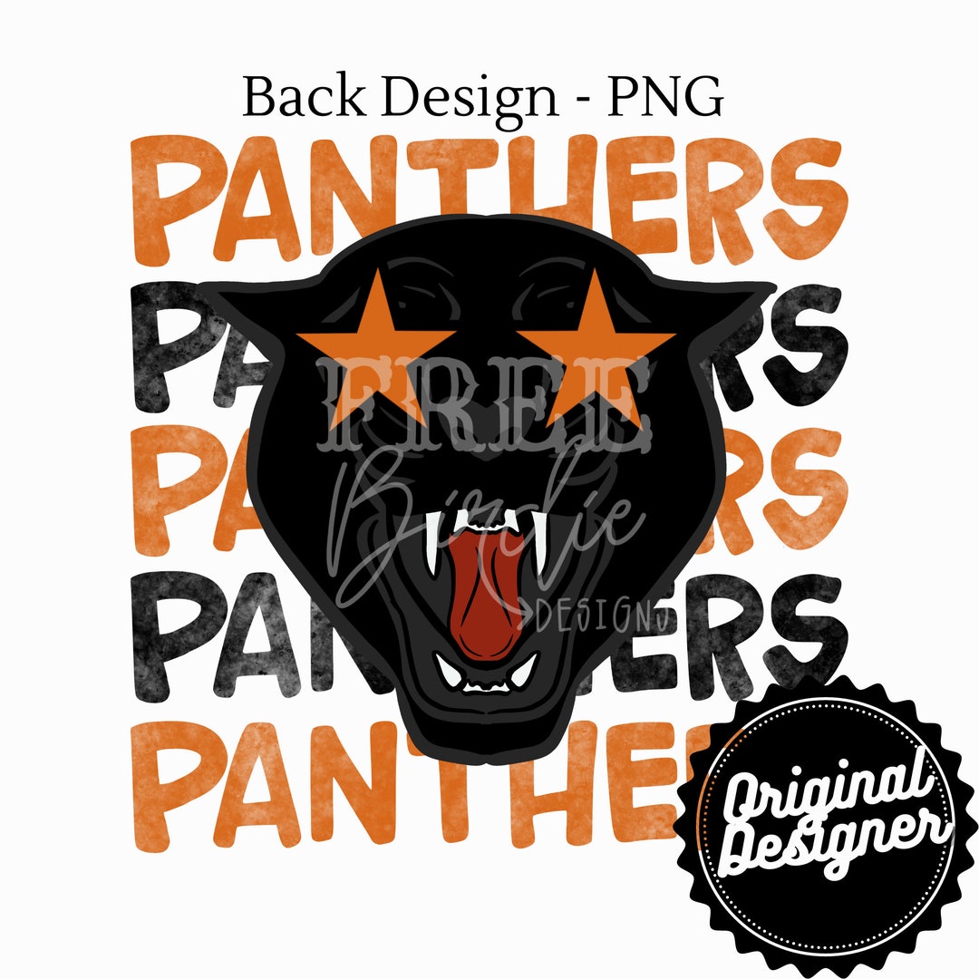 Panthers School Spirit Design; Panther Mascot Logo Star Eyes; Panther ...