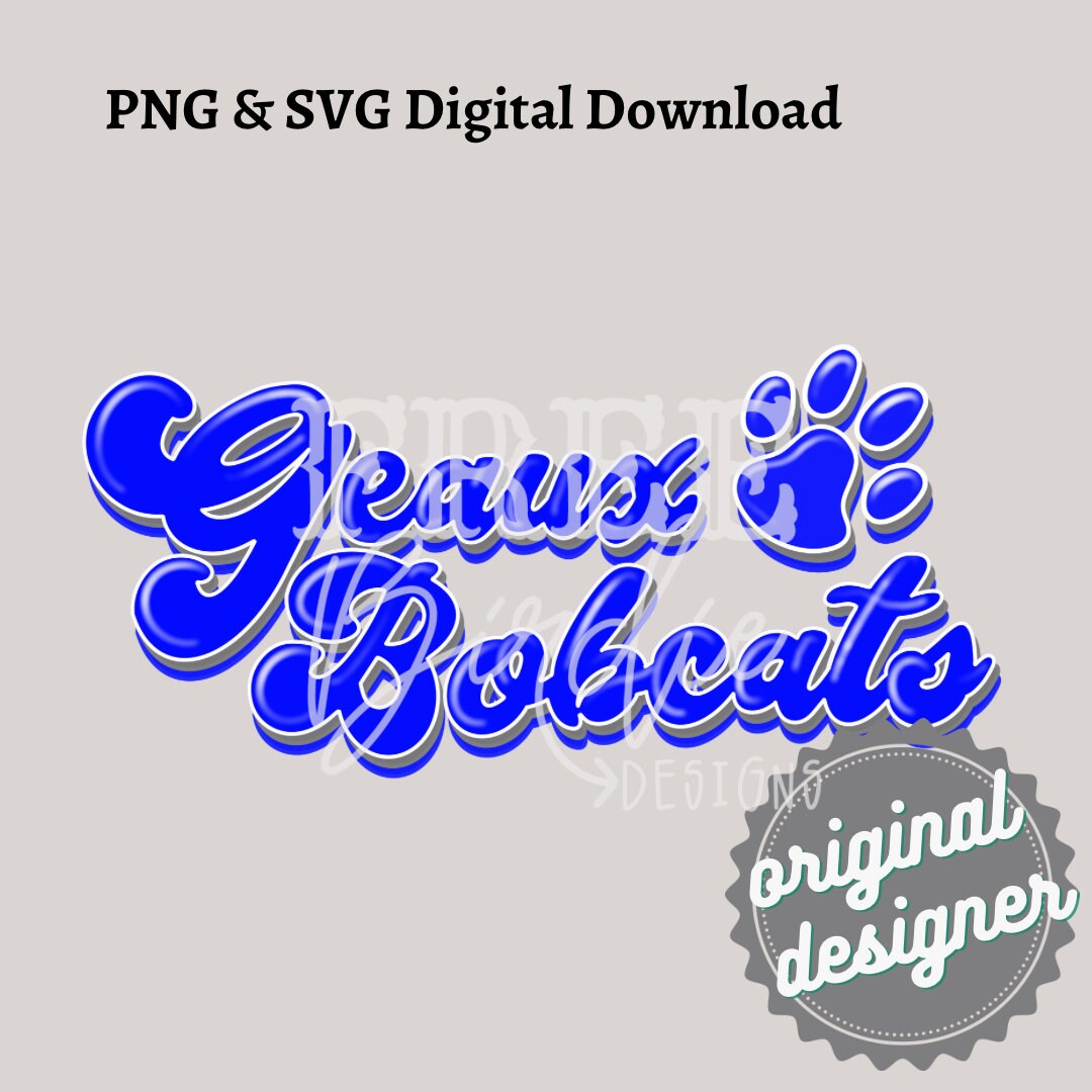 Geaux Bobcats Retro Digital Design PNG and SVG Download; Louisiana ...