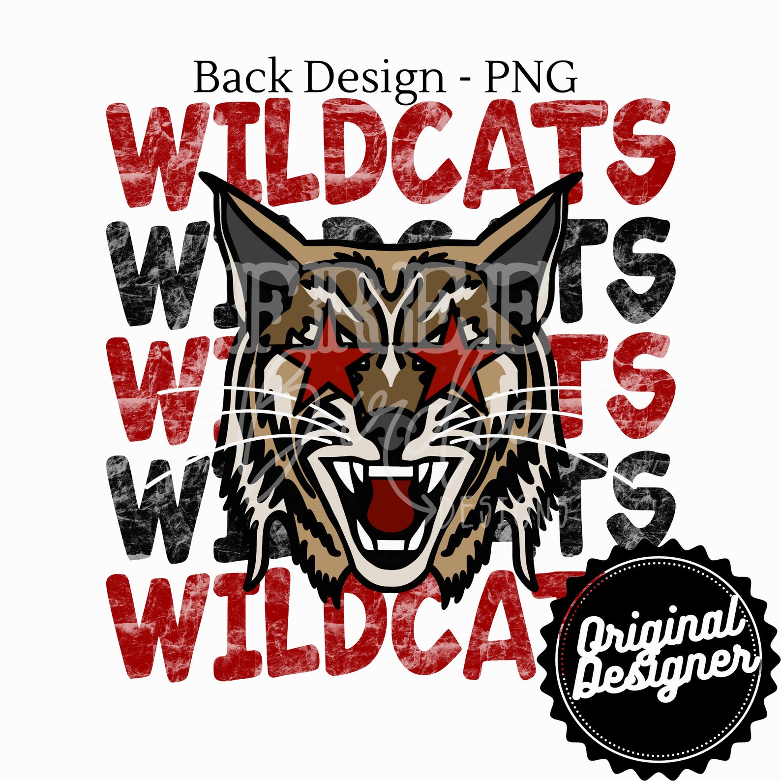 Wildcats School Spirit Design; Wildcat Logo Star Eyes; Wildcat PNG ...