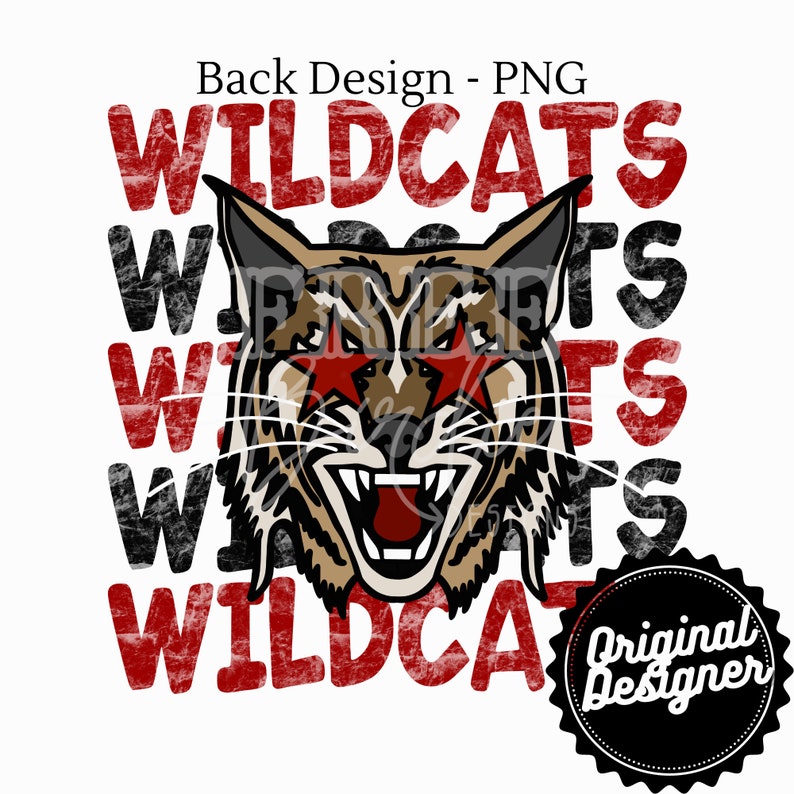 Wildcats School Spirit Design; Wildcat Logo Star Eyes; Wildcat PNG ...