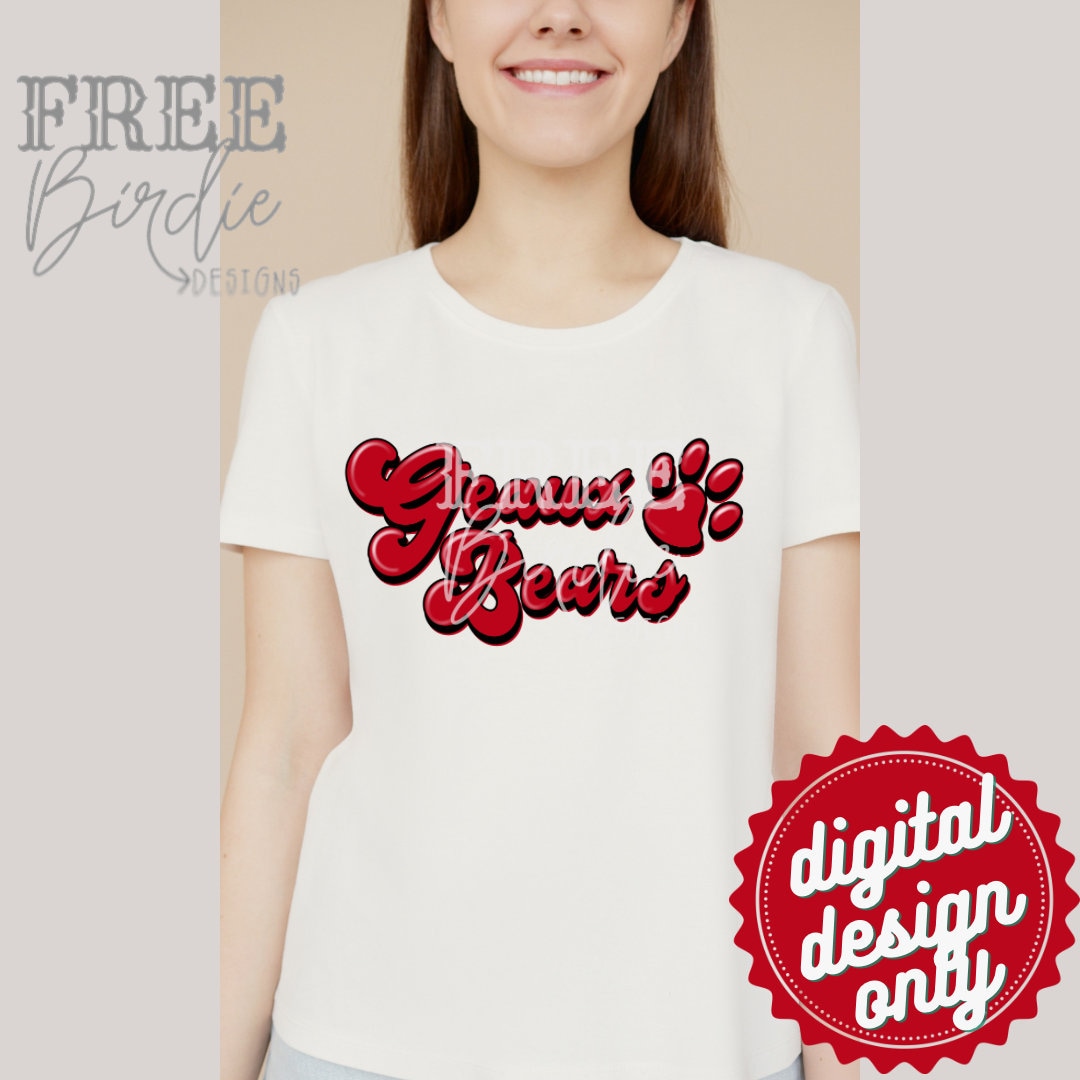 Geaux Bears Retro Digital Design PNG and SVG Download; Louisiana ...
