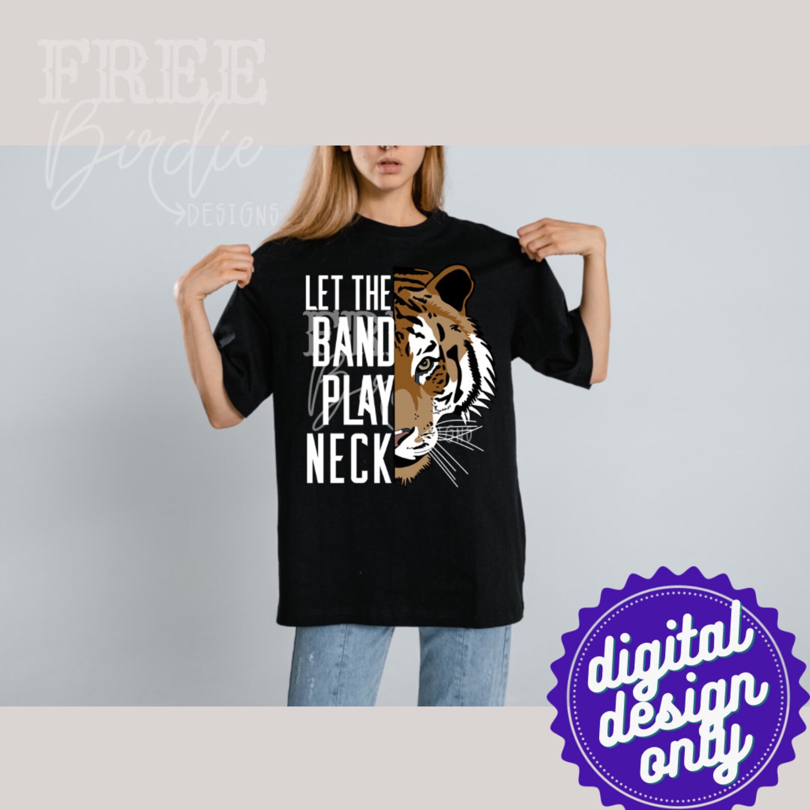 LSU Tigers Let the Band Play Neck PNG Digital Art Download; Tiger Fan ...