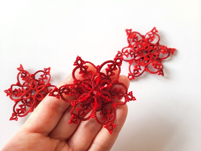 Tatting Pattern 3D Christmas Star Ornament Tutorial With Diagram, DIY ...
