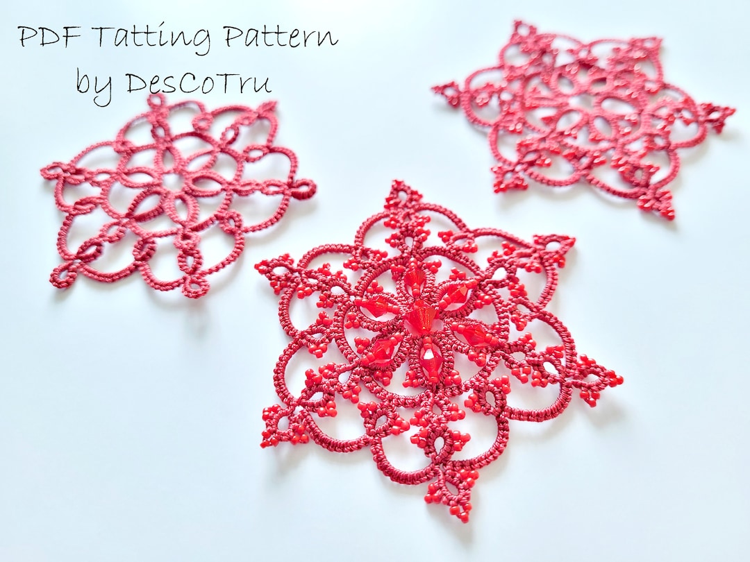 Tatting Pattern Christmas Star Ornament Tutorial With Diagram, DIY ...
