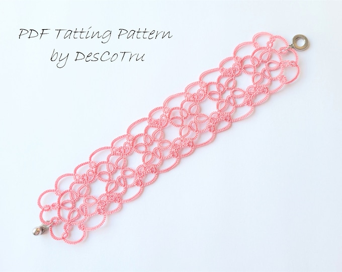 Tatting Pattern - Lightweight Tatted Necklace with Black Beads – Black ...