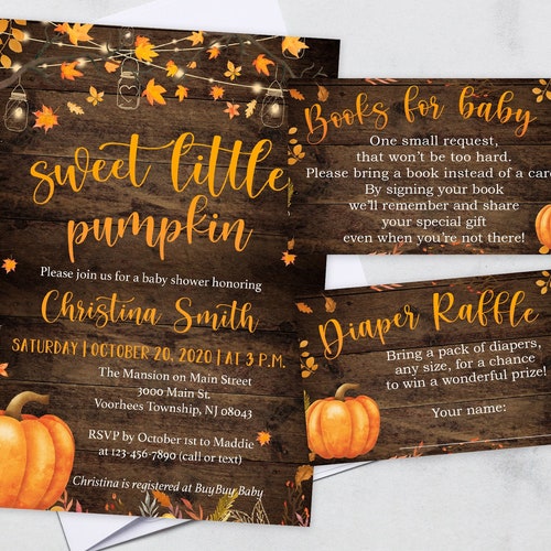 Pumpkin Baby Shower Invitation Boy Fall Baby Shower | Etsy