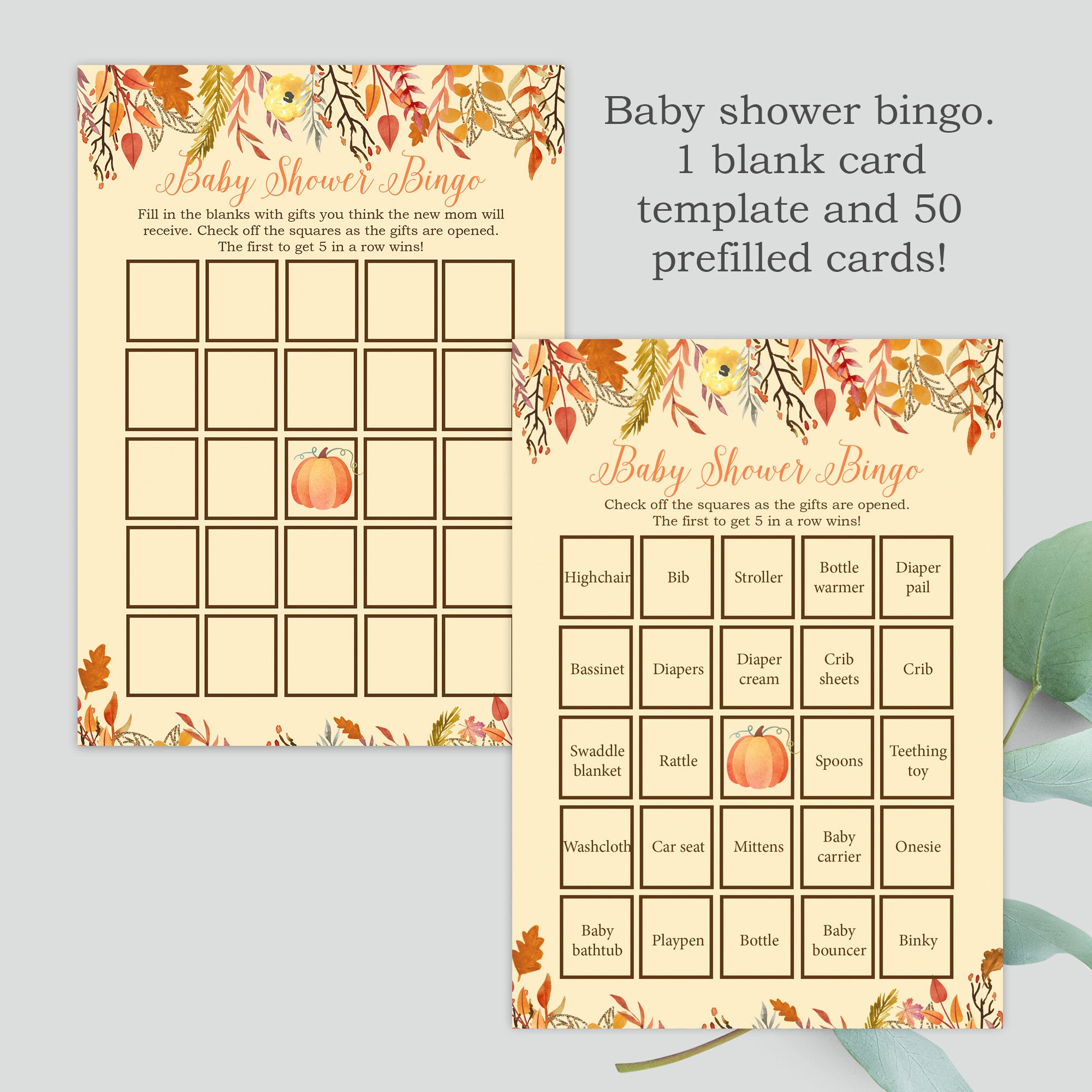 Fall Baby Shower Game Package With Pumpkins - Instant Download and ...
