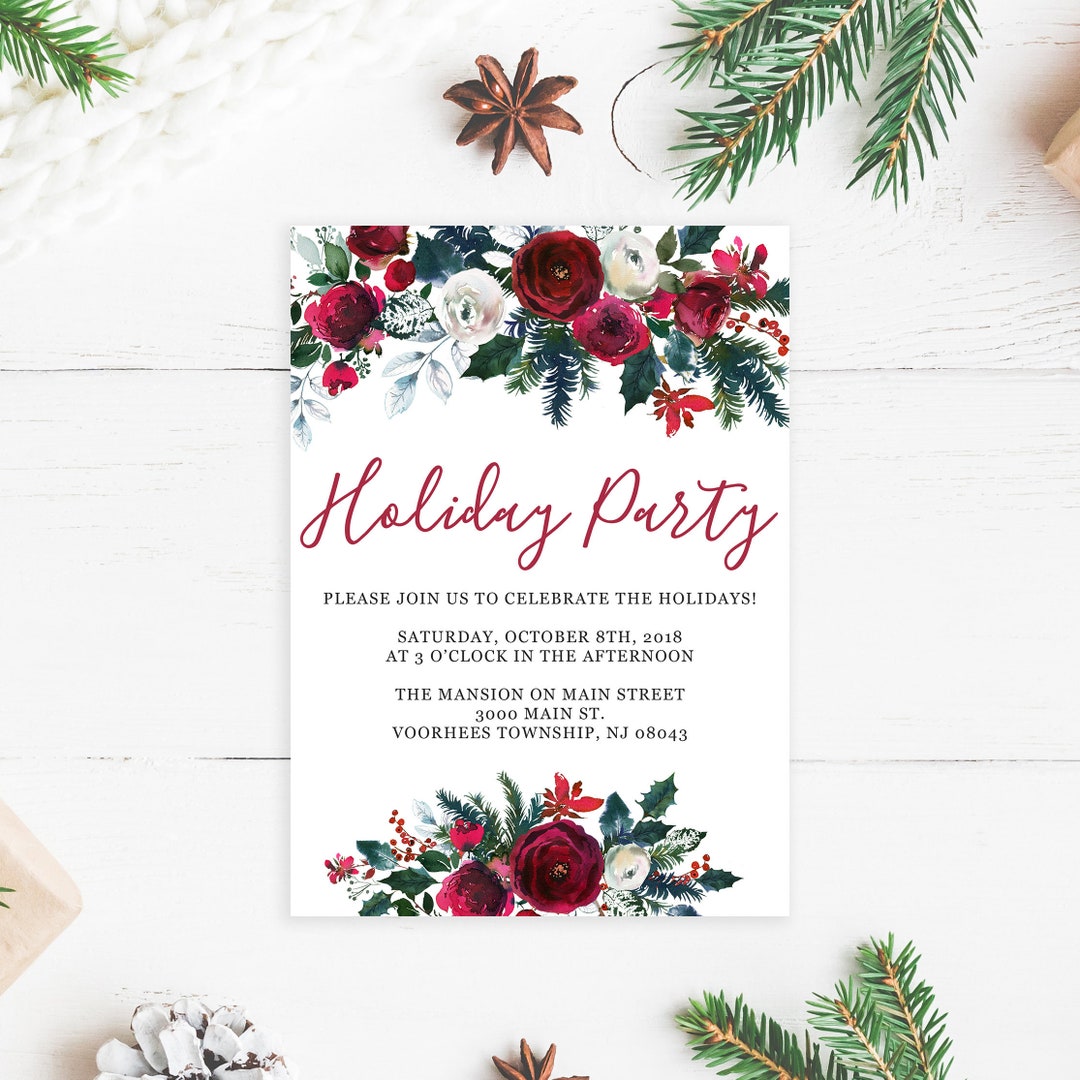 Holiday Party Invitations Printed and Shipped to You Includes ...