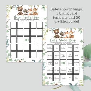 Woodland Animals Baby Shower Game Package - Forest Animals - Instant ...