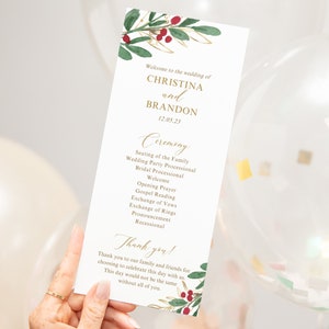 Winter Wedding Program Template Christmas Wedding Program Instant Download and Edit Today ...