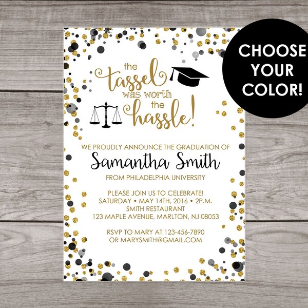 Law School Graduation Invitation - Etsy