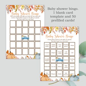 Fall Baby Shower Game Package for a Boy - Instant Download and Print ...