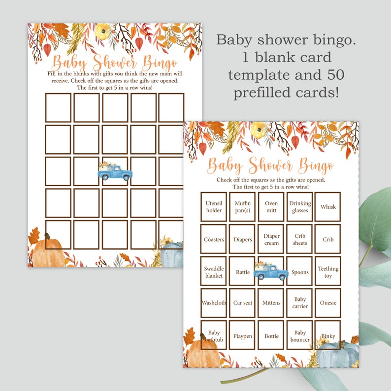 Fall Baby Shower Game Package for a Boy Instant Download and - Etsy