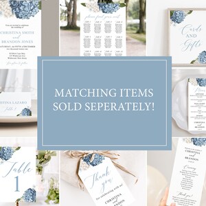 Hydrangea Wedding Program Template - Blue Floral Wedding Program ...