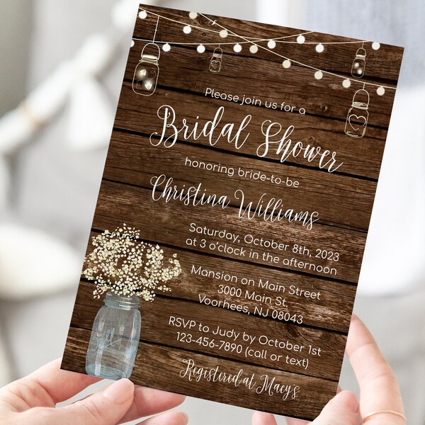 Rustic Bridal Shower Invitation - Etsy