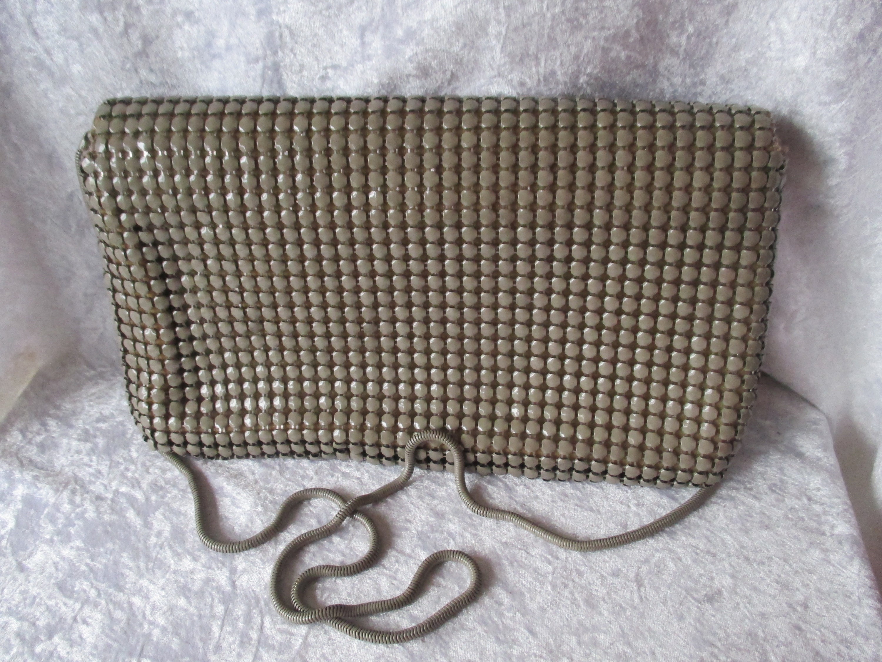 Vintage Metal Mesh Handbag With Snake Chain Mesh Bag Painted | Etsy