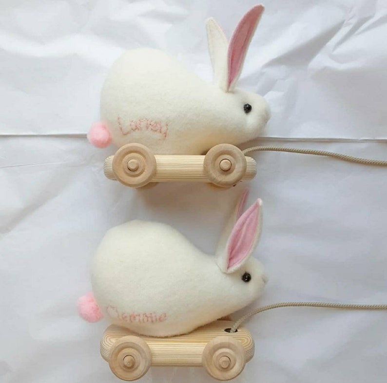 Pull Along Rabbit Toy - Etsy