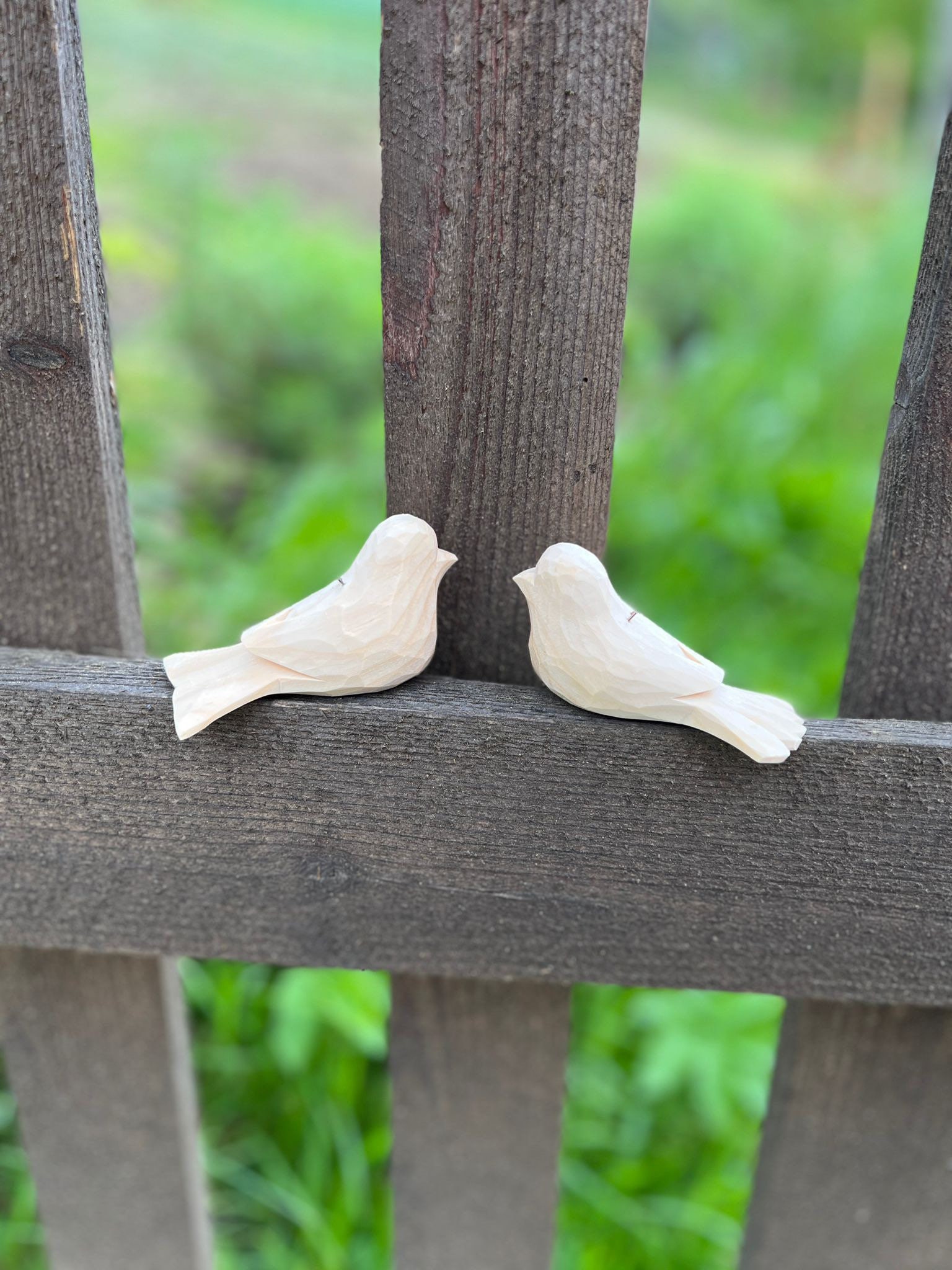 Hand Carved Wooden Birds - Etsy