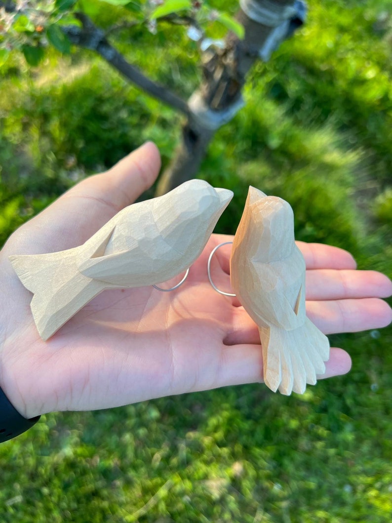 Hand Carved Wooden Bird - Etsy