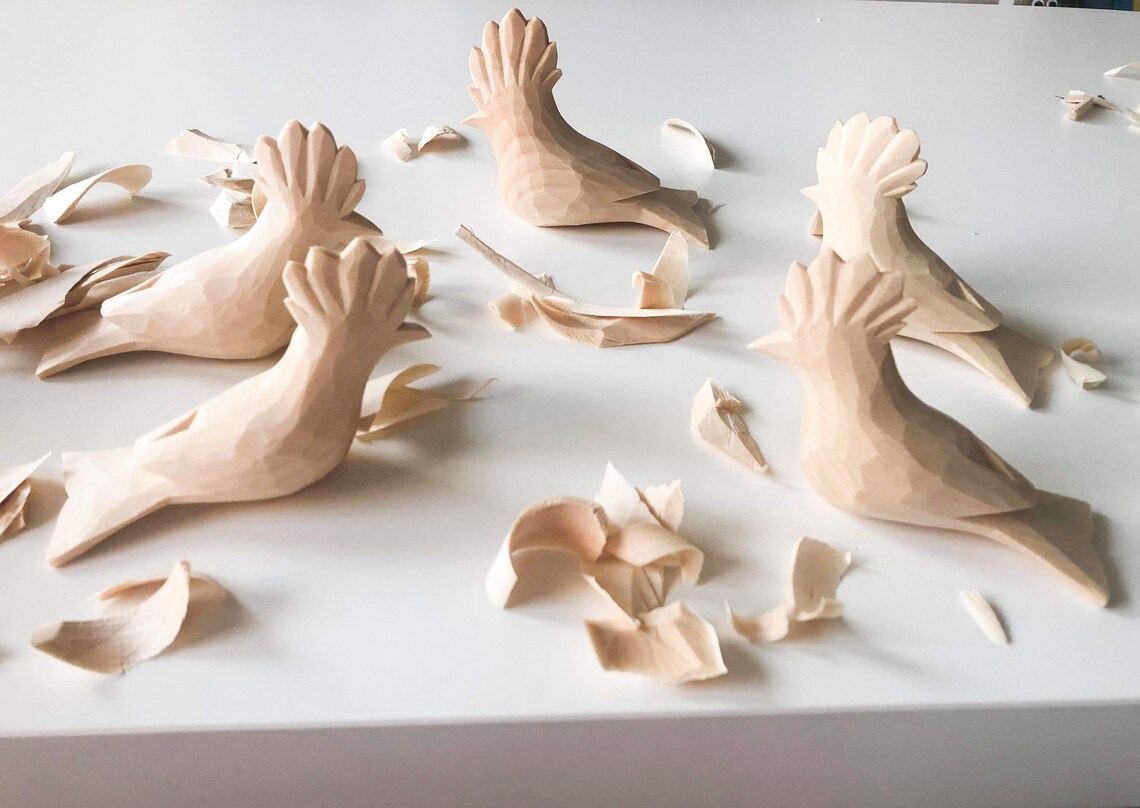 Hand Carved Wooden Birds | Etsy