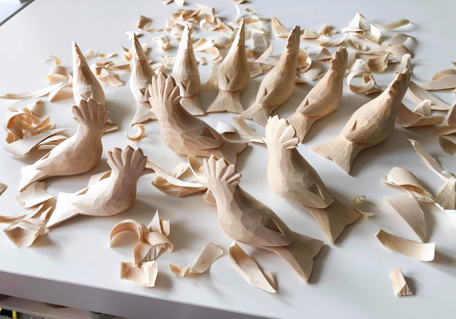 Hand Carved Wooden Birds - Etsy