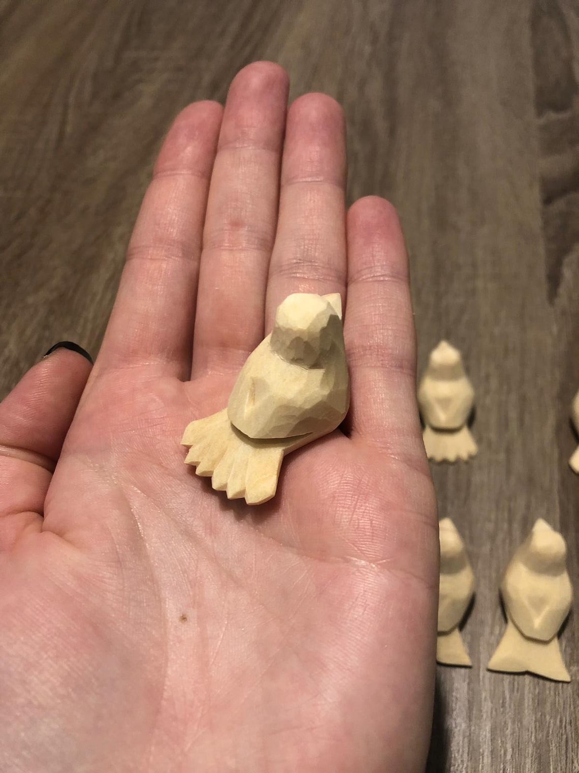 Small Hand Carved Wooden Birds - Etsy