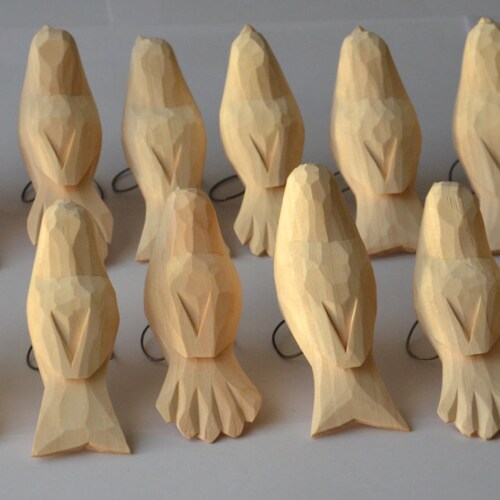 Hand Carved Wooden Birds - Etsy
