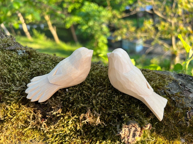 Hand Carved Wooden Birds - Etsy