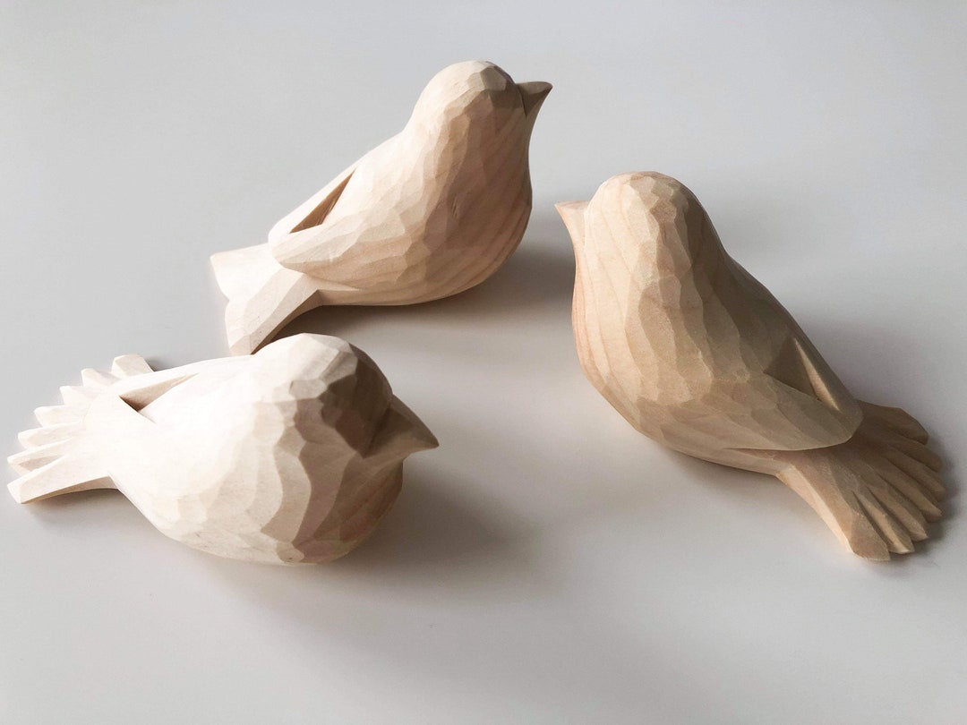 Hand Carved Wooden Bird - Etsy