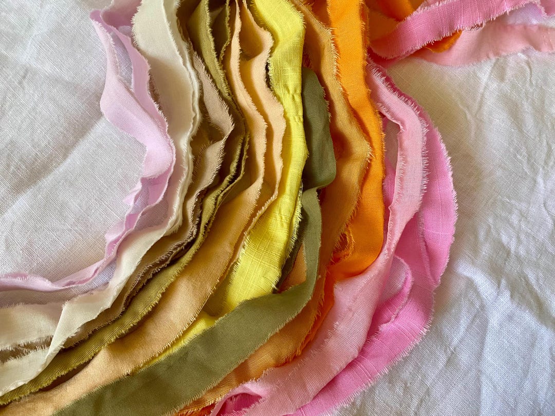 Cotton Fabric Ribbons 17 Hand Torn Ribbon Pink Coral Fried Edge Ribbon ...