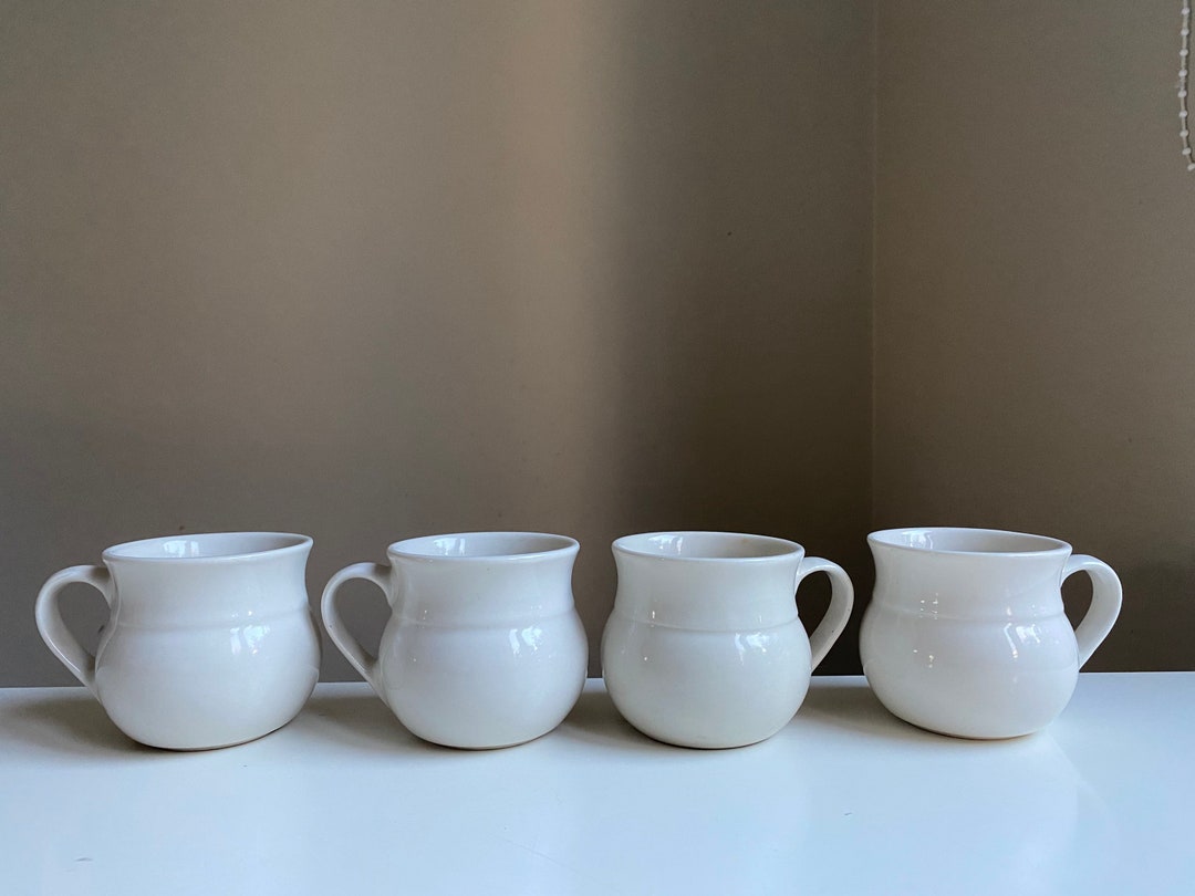 Vintage Finland KERMANSAVI Mugs Natural White Set of 4 Coffee Tea Cups ...