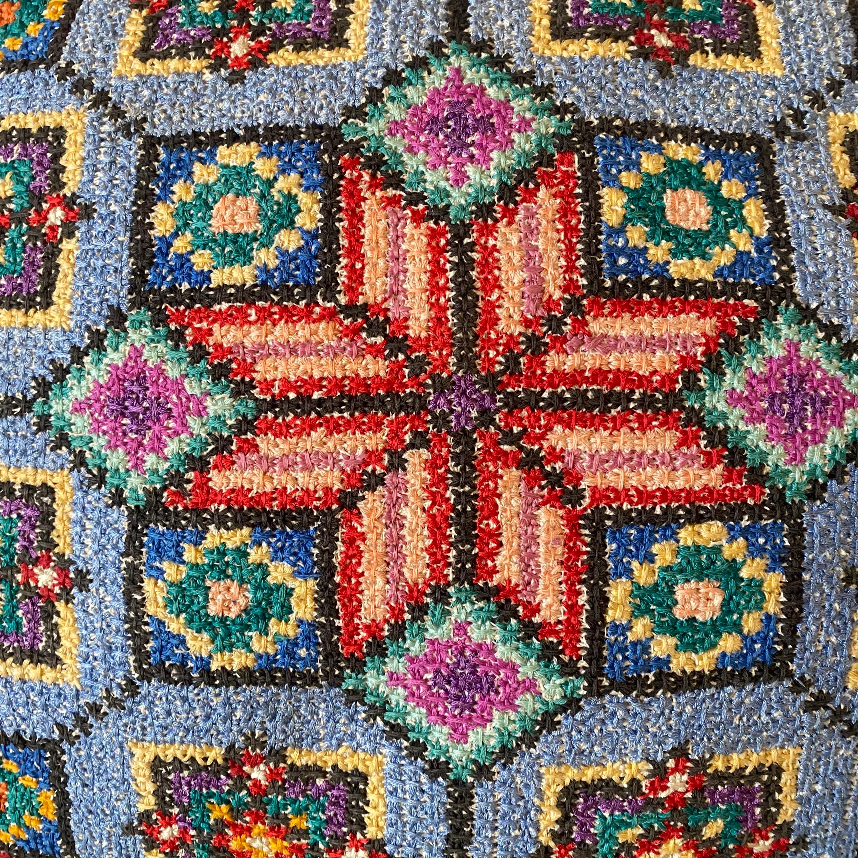 70s Vintage Pillow Handmade Embroidered Pillow Cross Stitched Cotton ...