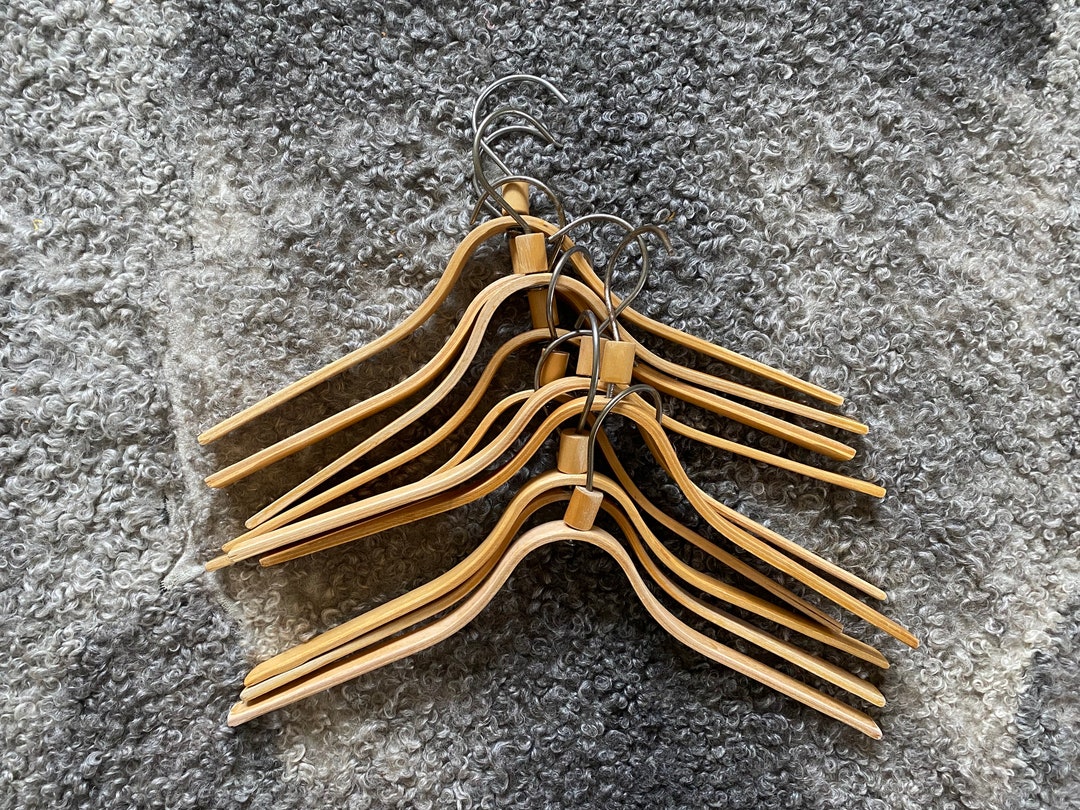 Vintage Wood Cloth Hanger Set Kids 10 Rustic Plywood Clothes Hangers ...