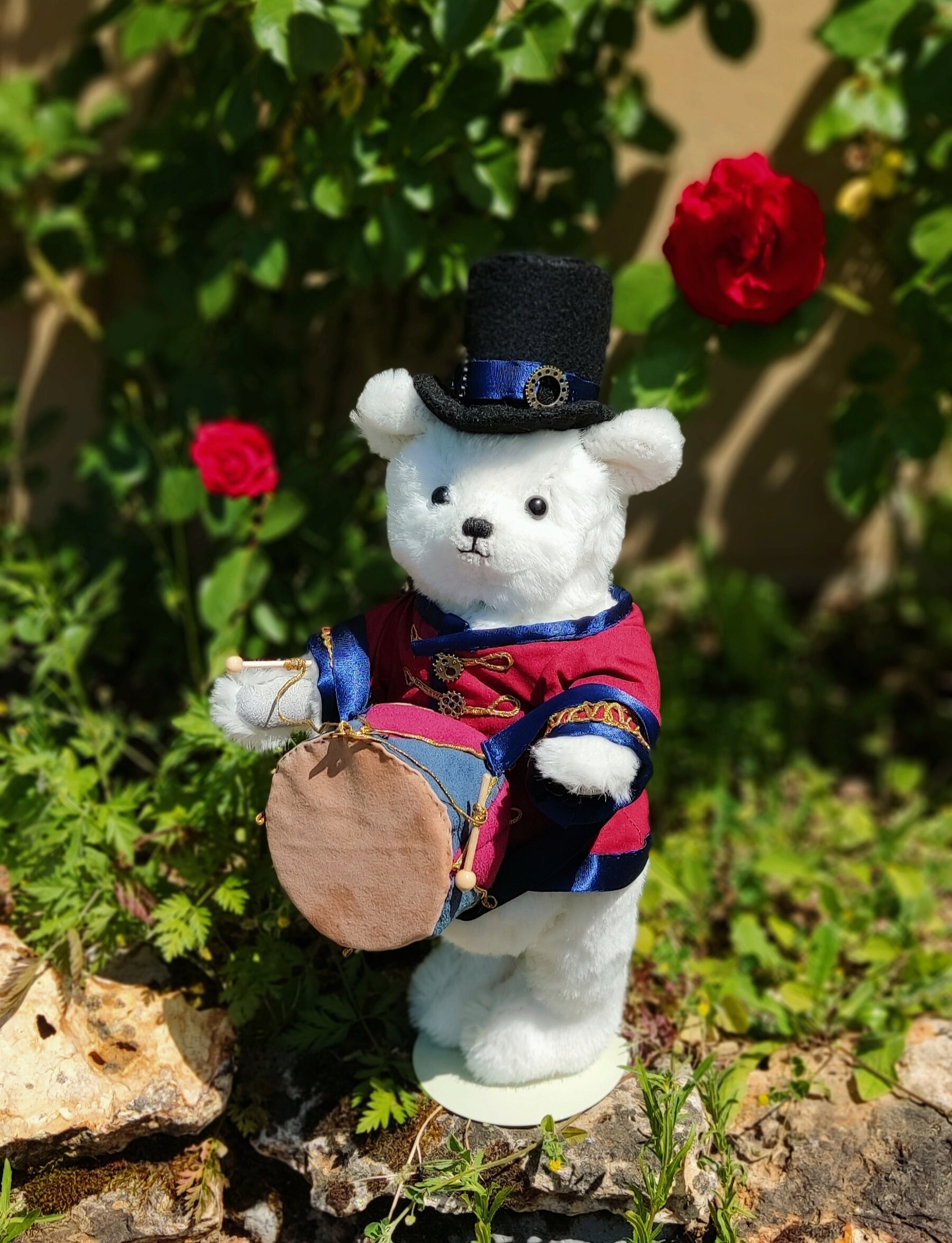Léo and His Drum, Handmade Bear Unique Model - Etsy