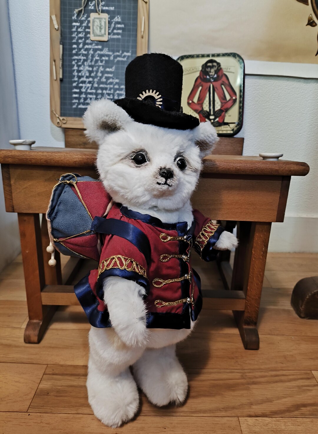Leo and His Drum, Handmade Bear, Unique Model - Etsy