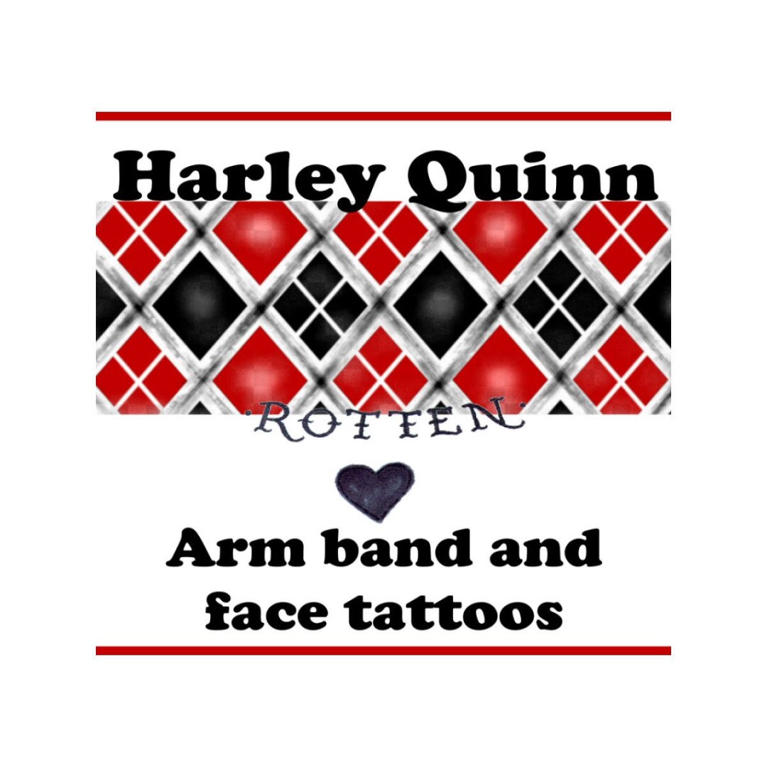 Harley Quinn Tattoos Arm Band Tattoo Rotten Tattoo Heart - Etsy UK