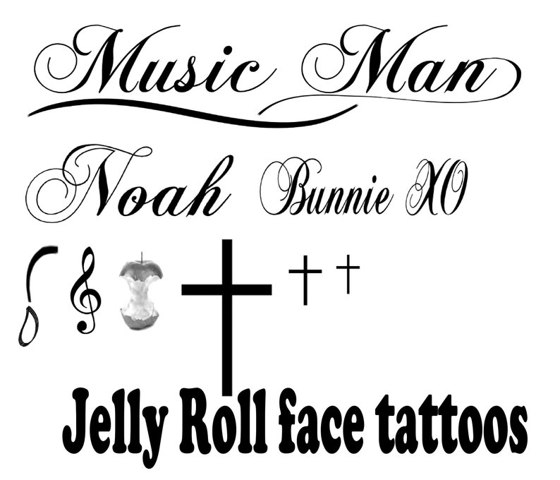 Jelly Roll Face Tattoos - Etsy