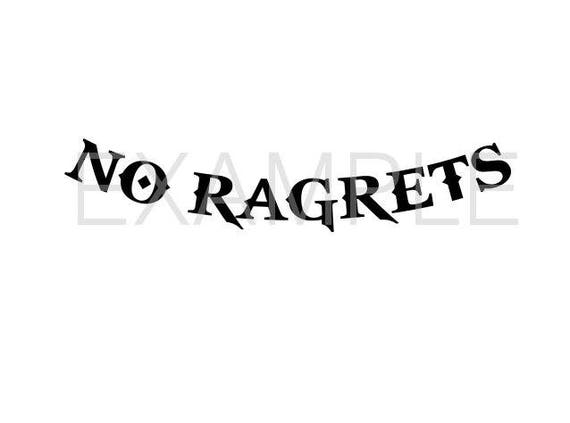 NO RAGRETS temporary tattoo cosplay Halloween costume | Etsy