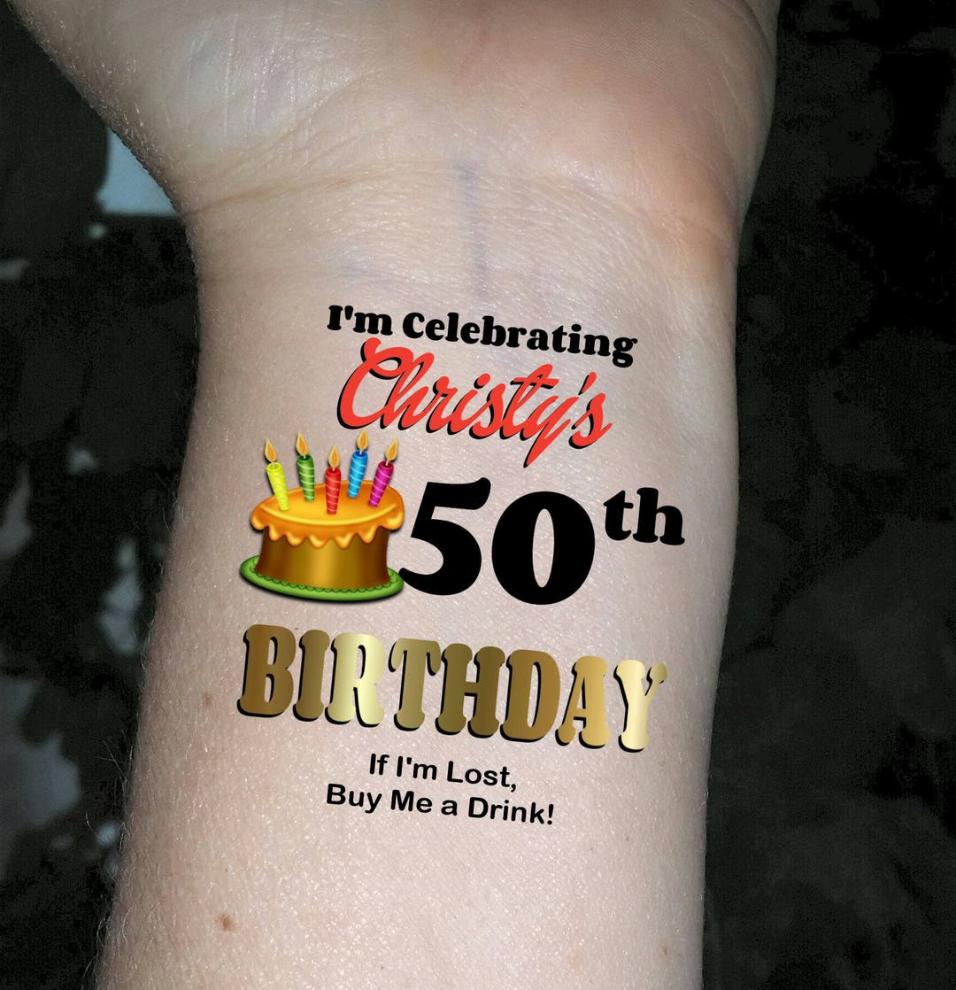 Birthday Party Tattoos Birthday Tattoo Happy Birthday Tattoo - Etsy