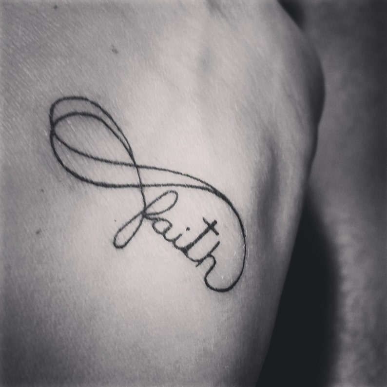 Infinity Quote Tattoo Religious Faith Temporary Tattoos Set of 2 Faith ...