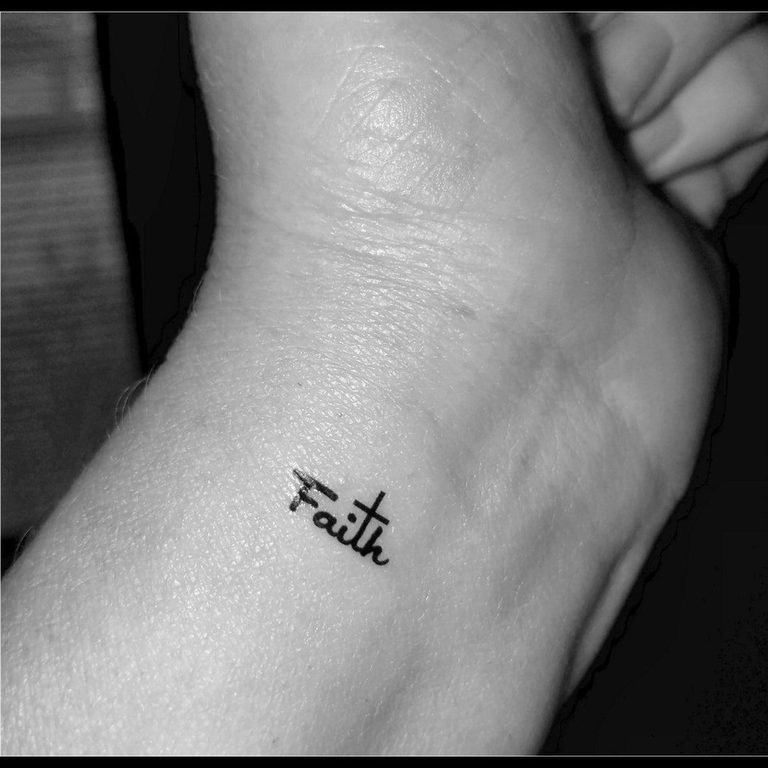 Faith Tattoo Tiny Tattoos Cross Tattoo Small Delicate Tattoo Religious ...