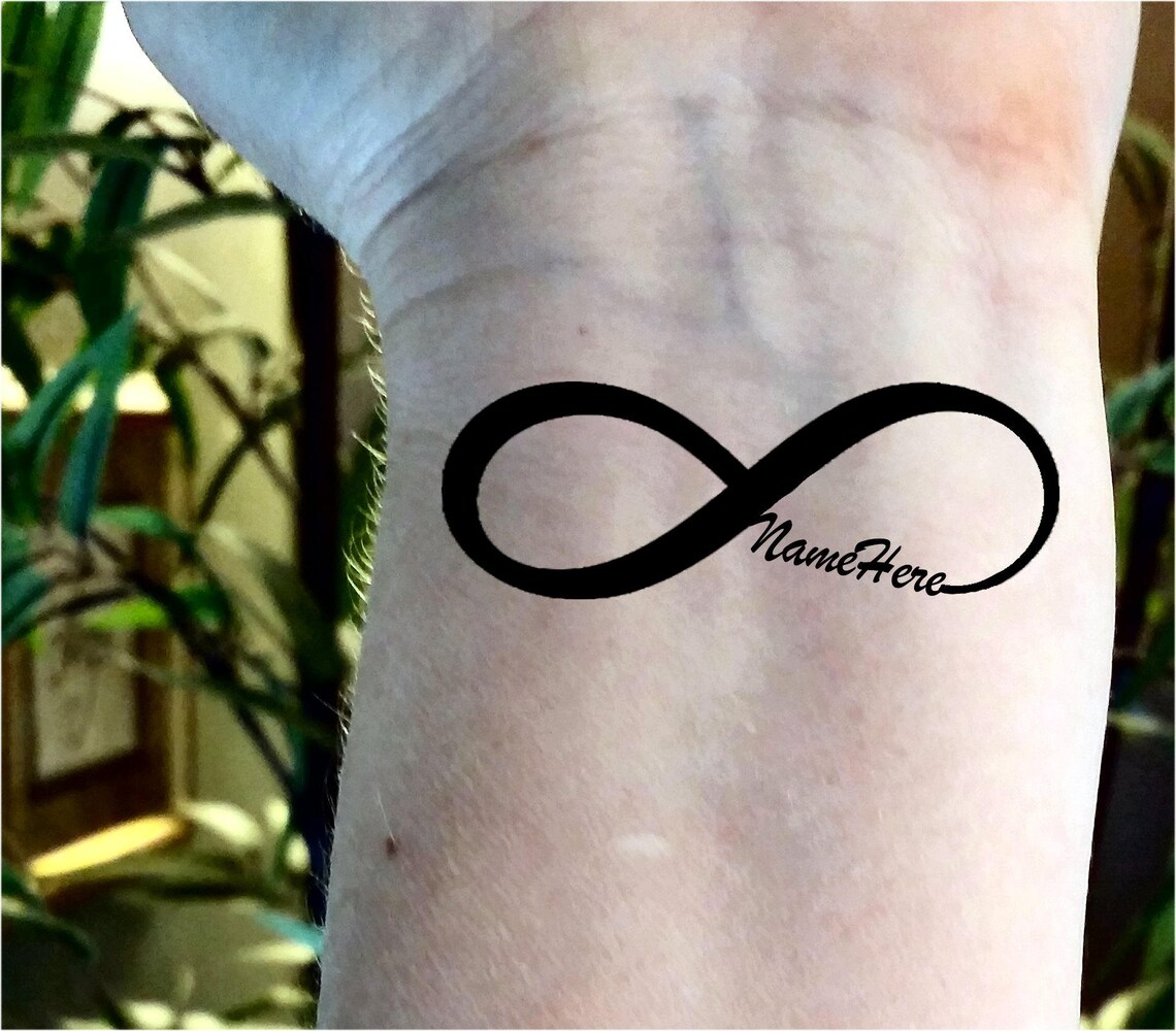 Custom Temporary Tattoos Infinity Tattoo Name Tattoo Fake | Etsy