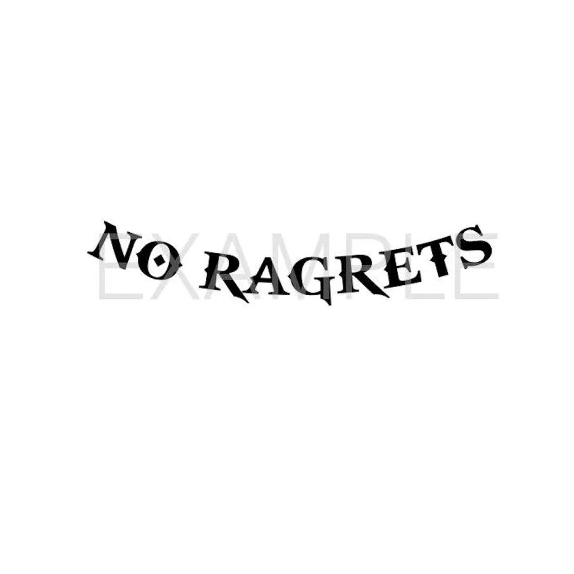 NO RAGRETS Temporary Tattoo Cosplay Halloween Costume Funny Tattoo Neck ...